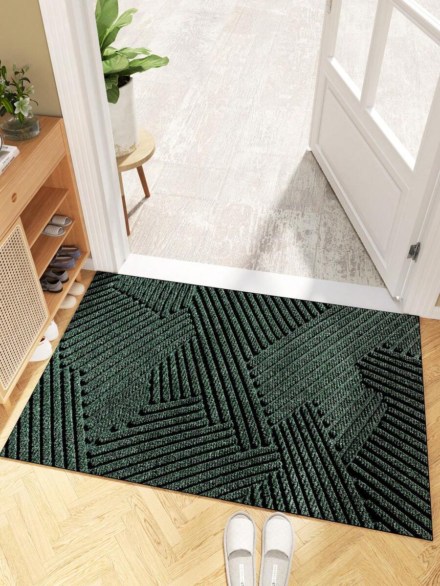 PVC Geometric Print Doormat For All Seasons With Circular Design ...