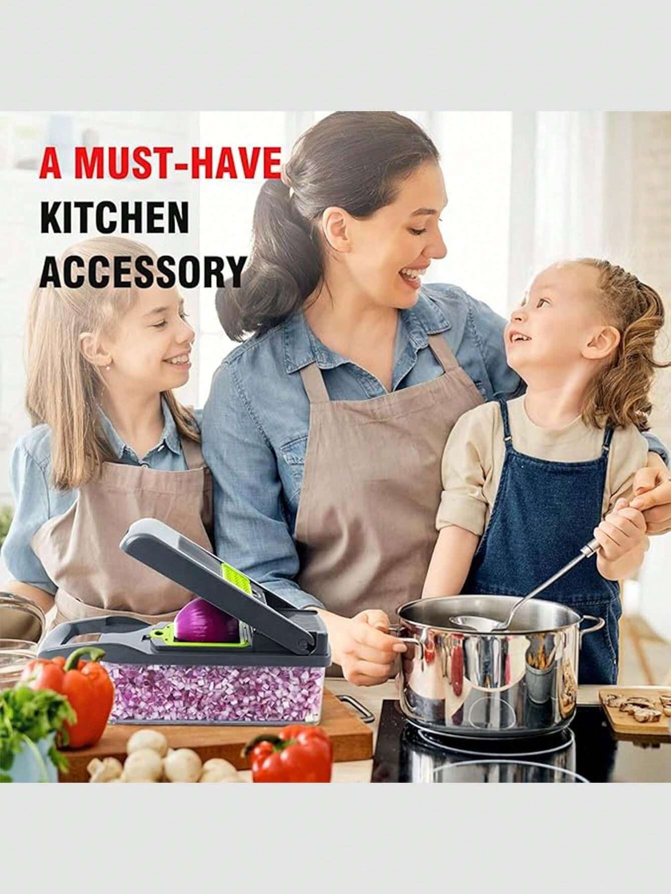 Vegetable Cutter, Multi-Functional Kitchen Tool For Dicing, Slicing And ...