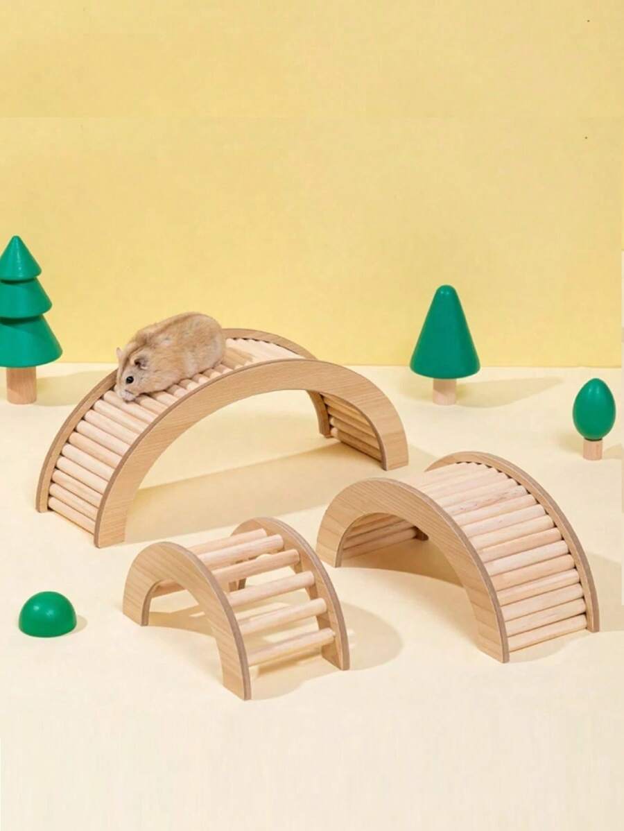 1pc Wooden Hamster Training Toy, Modern Bridge Design Hamster Toy For ...