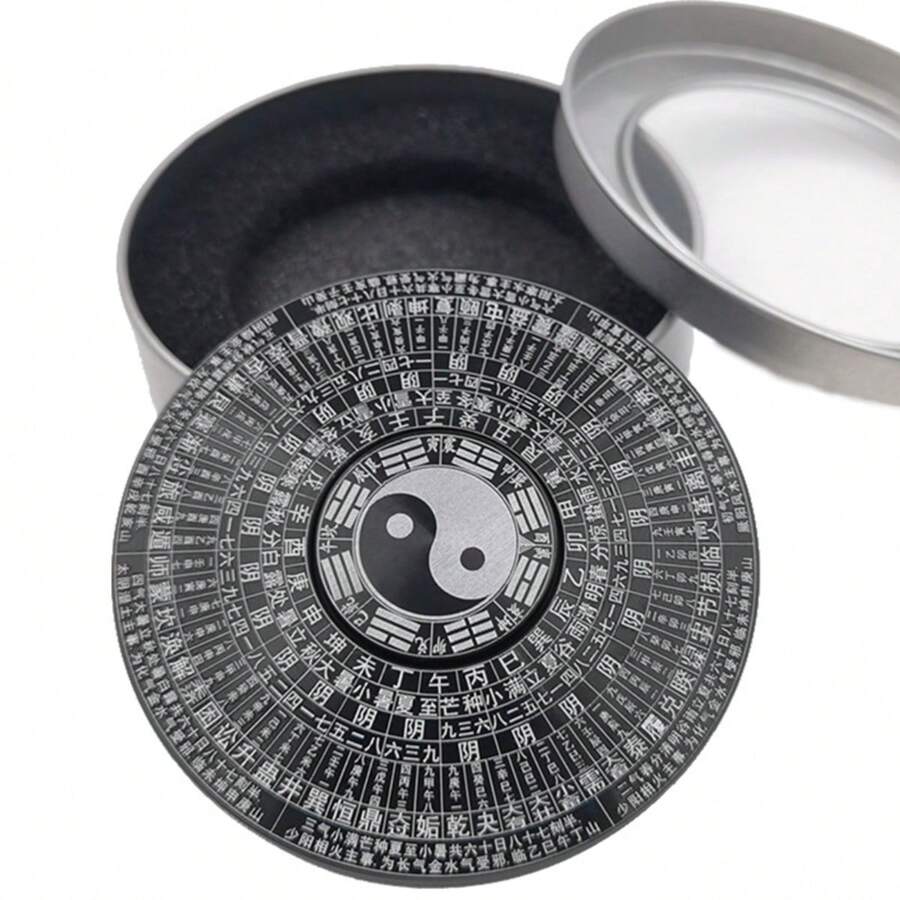 1pc Alloy Feng Shui Compass With Rotating Tai Chi & Bagua Pattern For ...