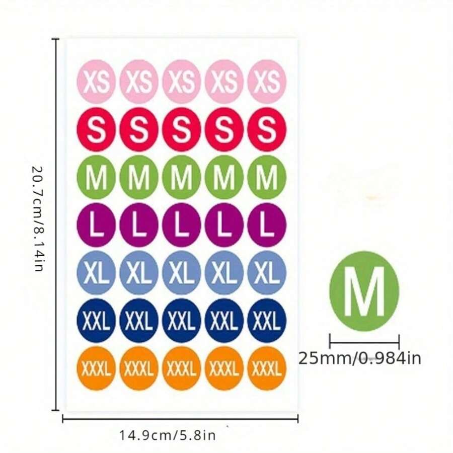 350pcs/Pack Self-Adhesive Size Specification Dot Serial Number Label ...