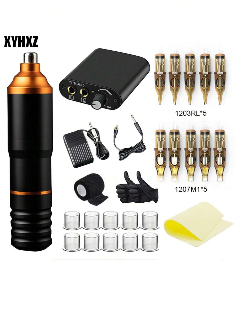 Professional Tattoo Machine Setup, Ink Needles Power Supply Motor ...