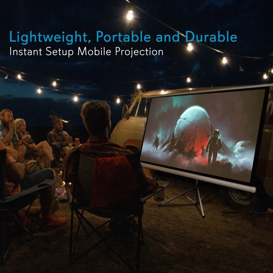 NUTRICHEF Pyle 50-Inch Video Projector Screen, Easy Fold-Out & Roll-Up ...