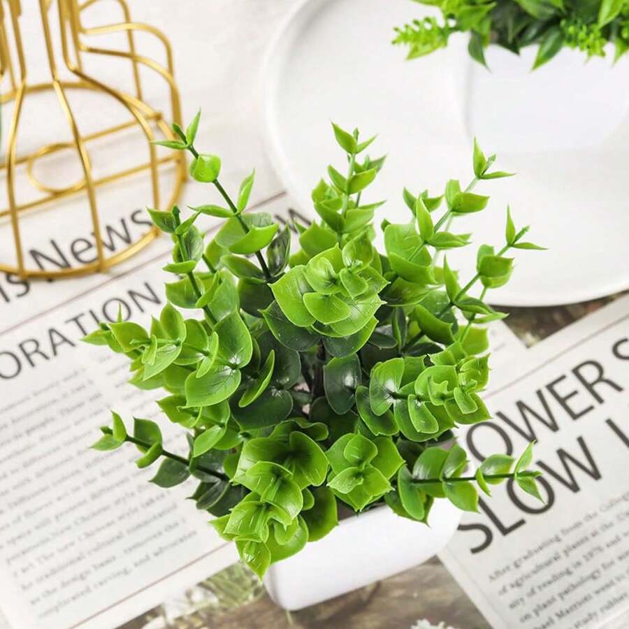 4 Packs Fake Plants Mini Artificial Greenery Potted Plants For Home ...