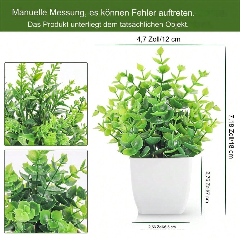 5 Packs Fake Plants Mini Artificial Greenery Potted Plants For Home ...