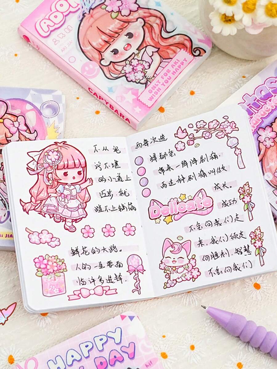 Compact And Cute Design Aki Grid Notebook With Convertible Pages In ...