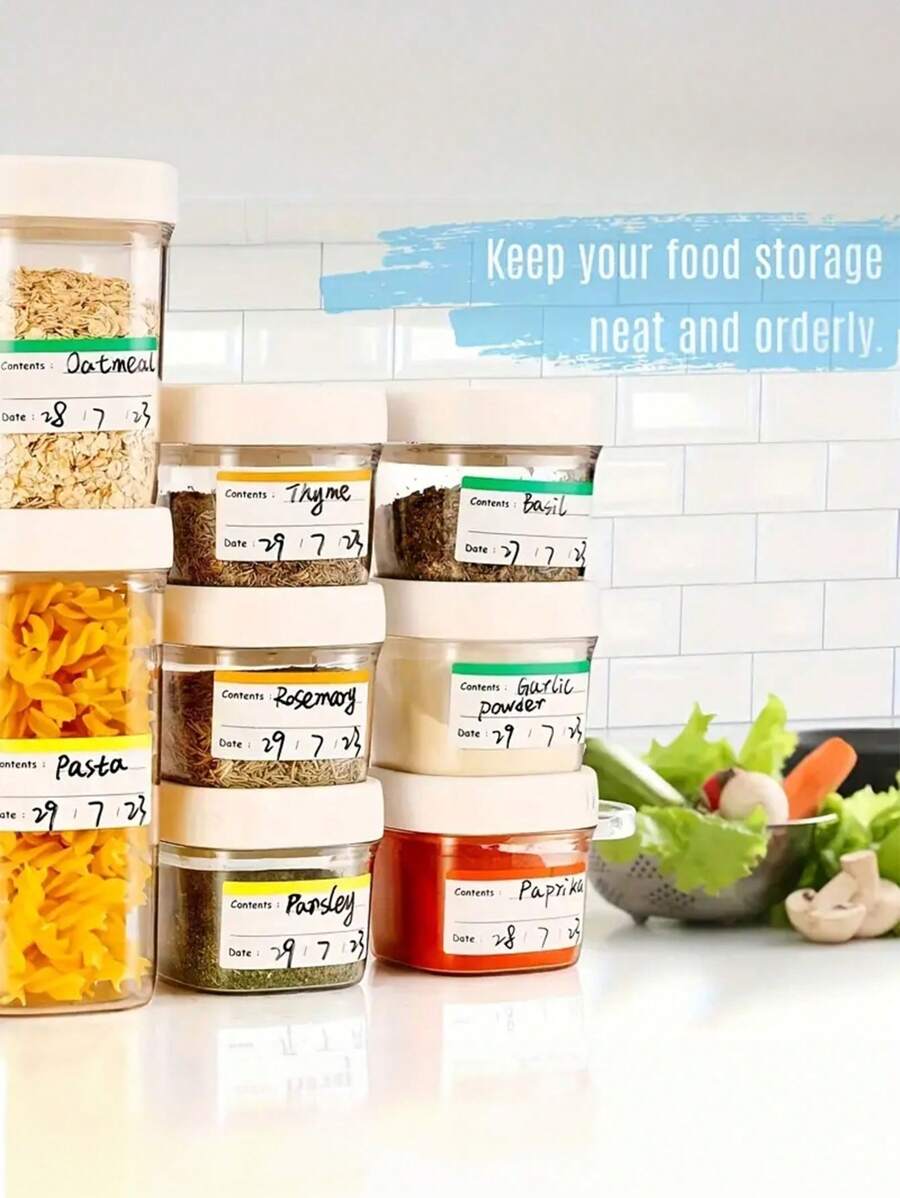 100 Stickers, Removable Frozen Food Label Stickers, Refrigerator Food ...