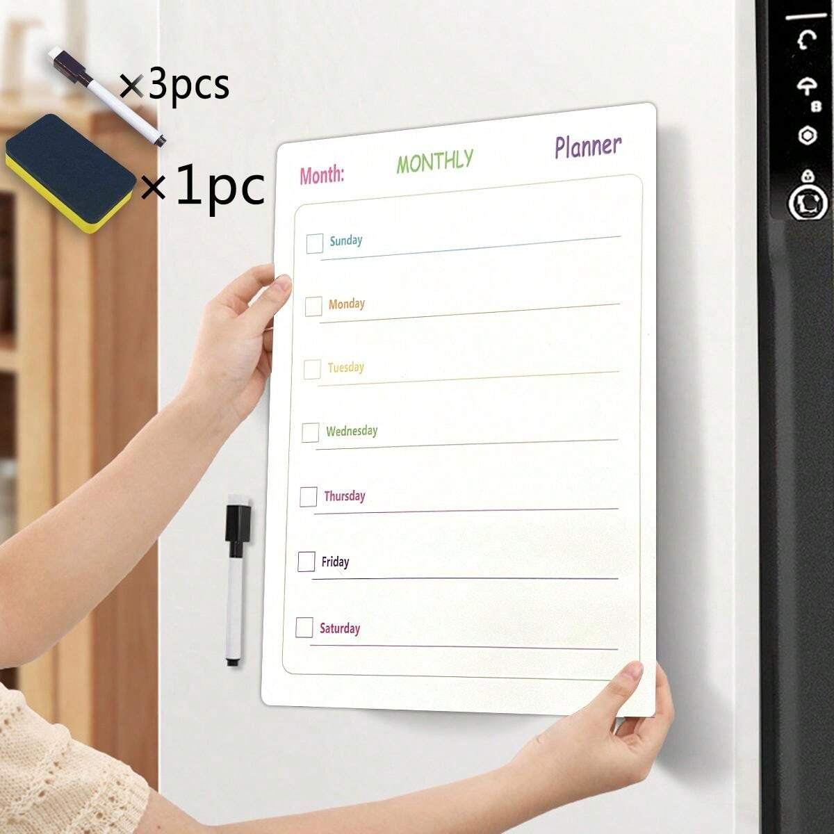 1 Set Magnetic Refrigerator Stickers Kit With Erasable Pen, Soft ...