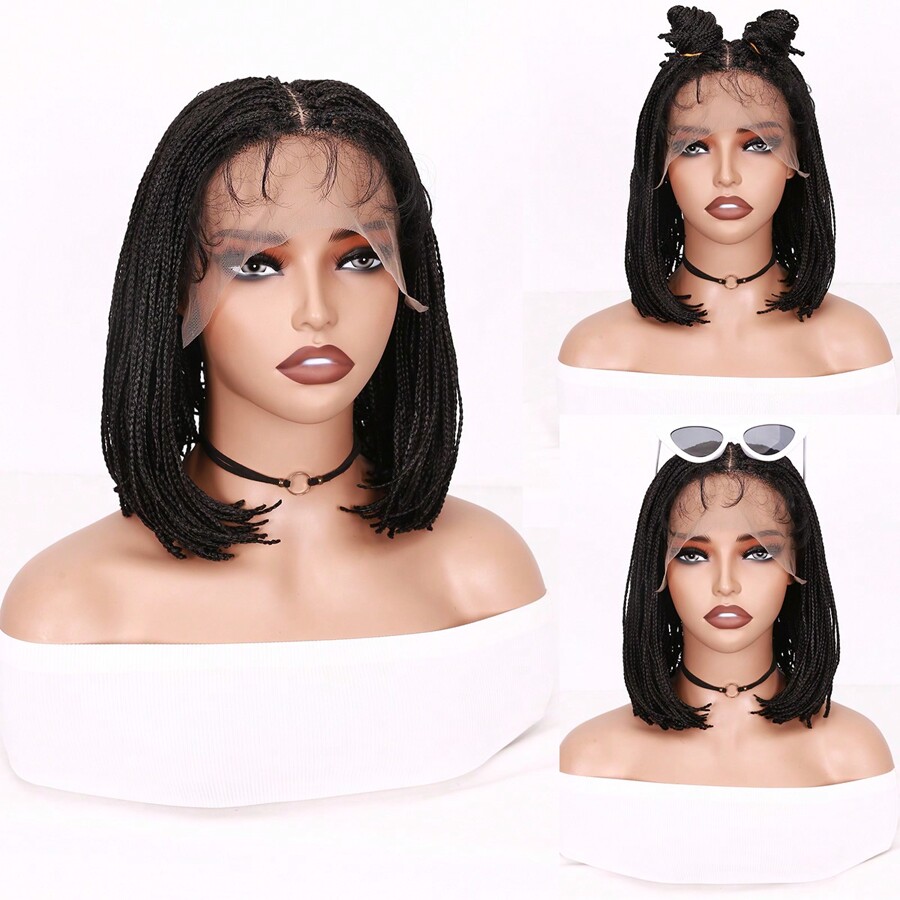 14 Inch Box Braids Box Braids Wigs 10*5 Lace Front Braided Wigs With ...