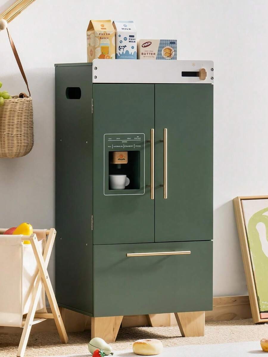 Robotime Wooden Toy Fridge - Play Kitchen Set With Accessories, Kitchen ...