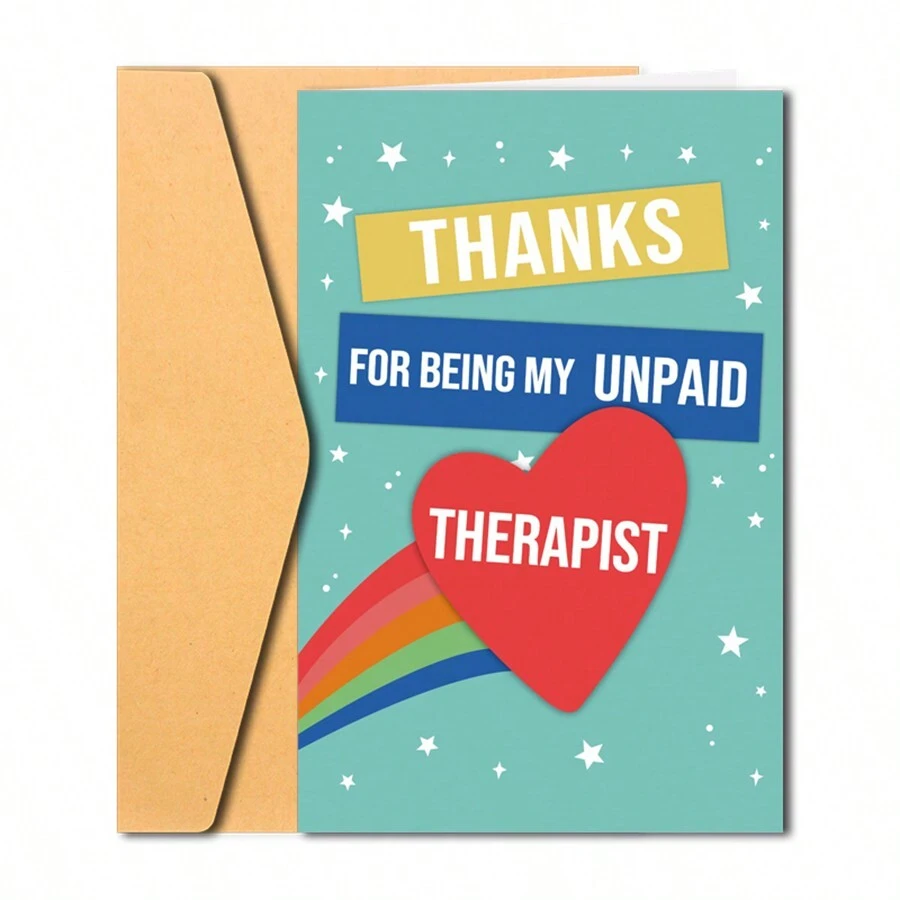 1pc Thank You Greeting Card With Envelope, Cute Cartoon Style ...