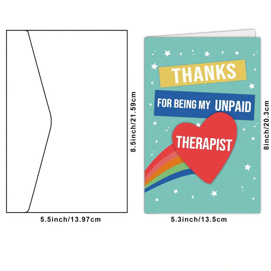 1pc Thank You Greeting Card With Envelope, Cute Cartoon Style ...