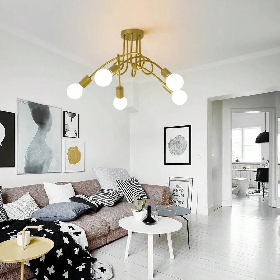 Edison Ceiling Light Fixture 5 Heads Metal Iron Industrial Creative ...