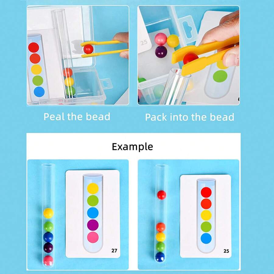 Wooden Early Childhood Education Children Test Tube Beads, Exercise ...
