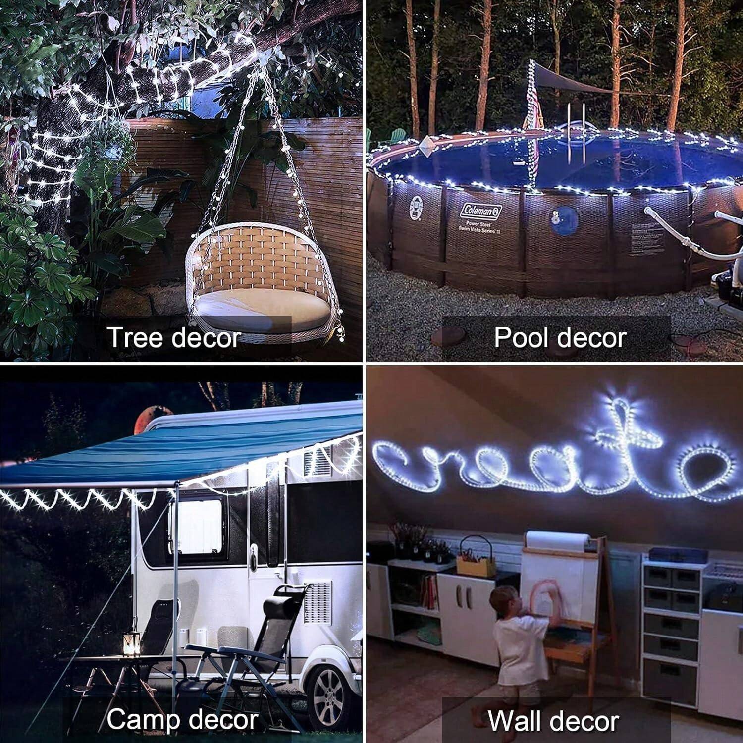 Trampoline Accessories Solar Rope Lights, IP 65 Waterproof Solar Rope ...