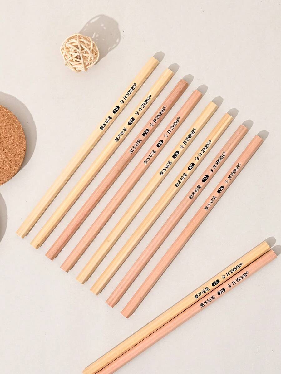 24pcs/Set Mixed Colored Natural Wooden 2b Pencils, Smooth Writing And ...
