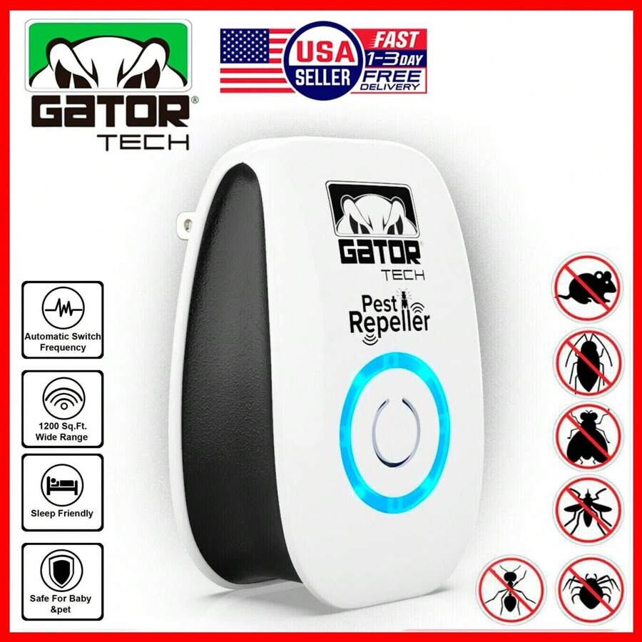 Ultrasonic Pest Insect Mosquito Rodent Repeller Electronic Plug-In Mice ...