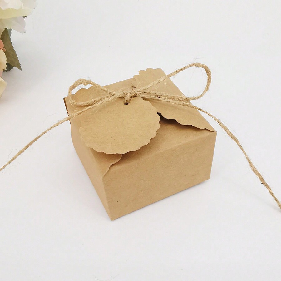 1set-10pcs Themed Party Gift Box Diy Square Candy Boxes, Foldable With ...