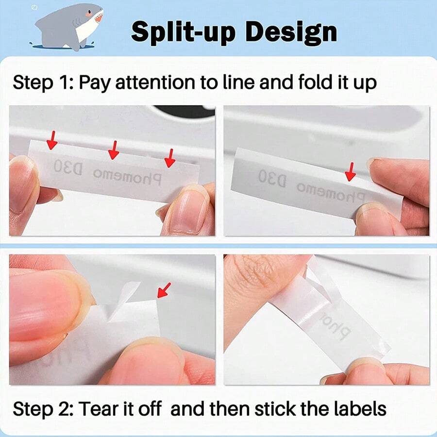 1 Roll D30 Adhesive White Continuous Thermal Label Paper 1/2 In X 20 Ft ...