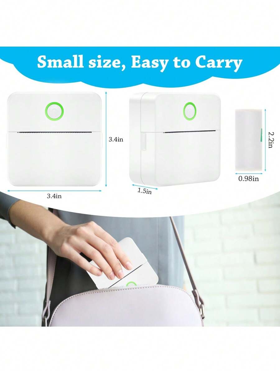 X6 Mini Printer, Pocket Thermal Printer With 3 Roll Papers, Notebuddy ...