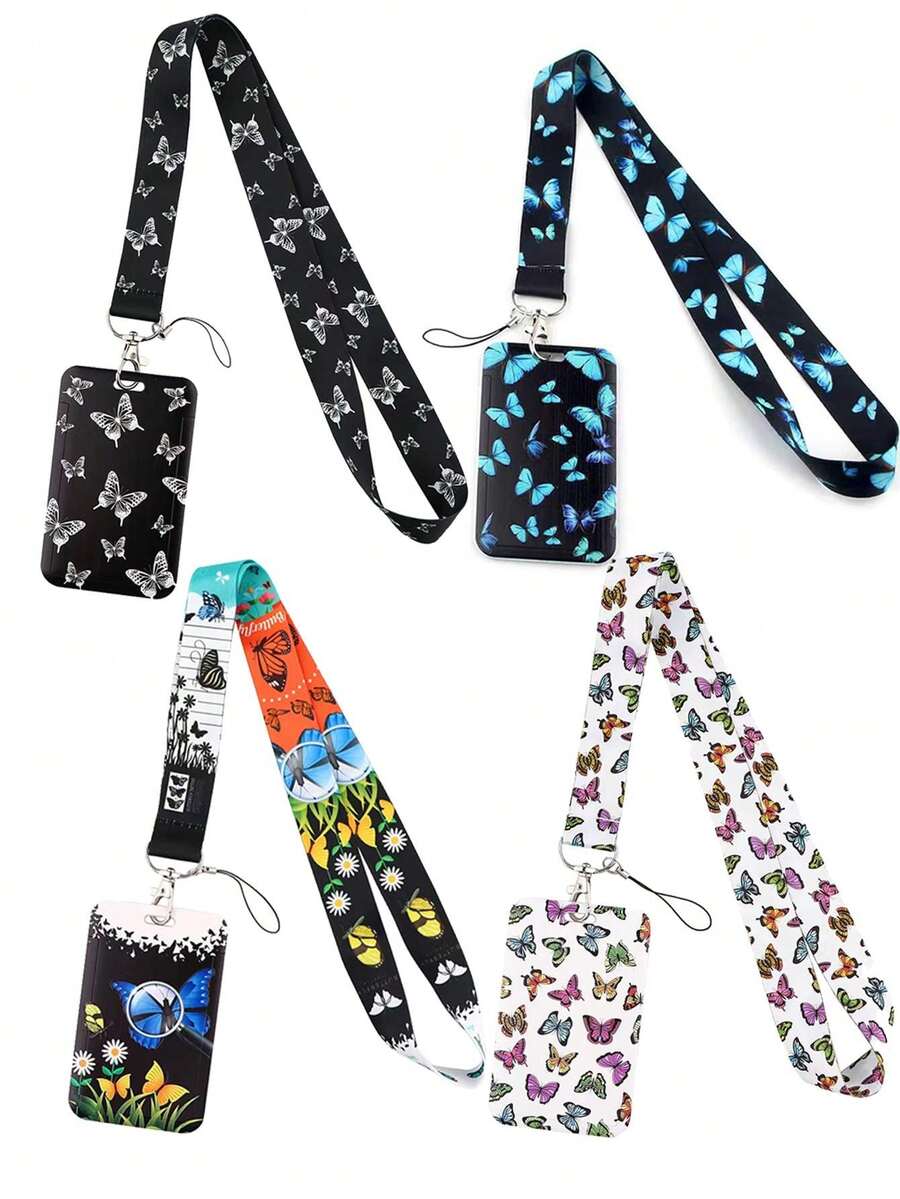 1pc Cartoon Butterfly ID Card Lanyard, Suitable For Hanging Keys, Phone Lanyards, Game Consoles ...