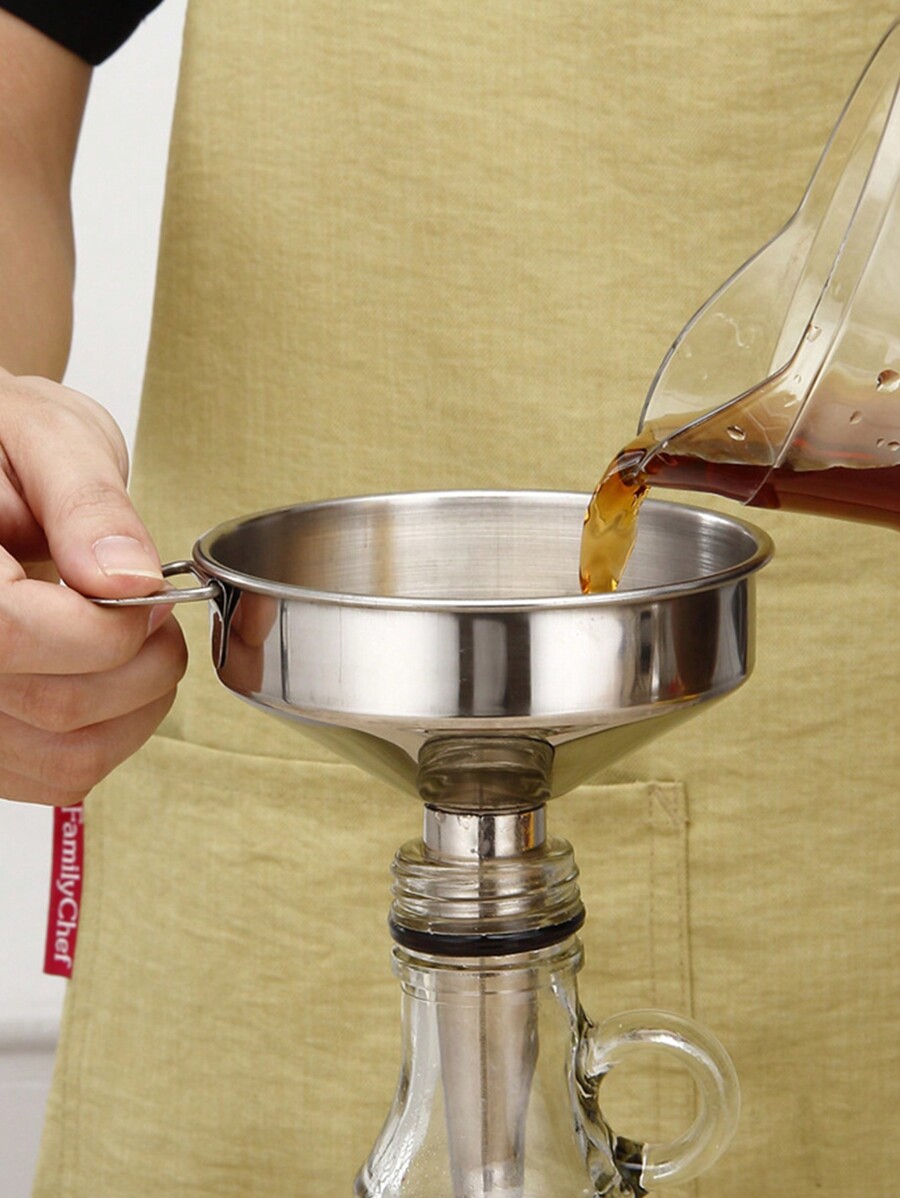 1pc,Stainless Steel Funnel With Strainer For Wide And Regular Mason ...