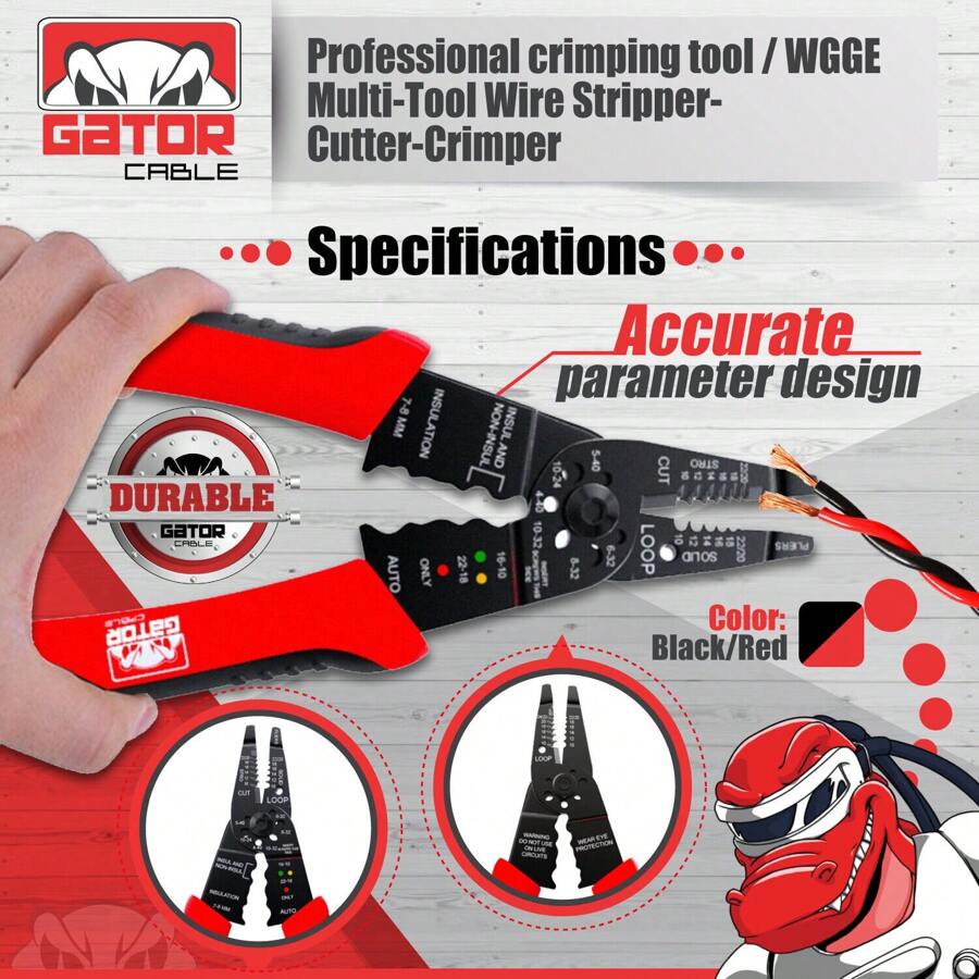 Wire Cable Screws Stripper Cutter Crimper Shearer Snipper Electrical ...