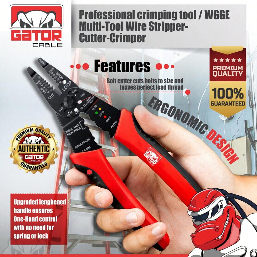 Wire Cable Screws Stripper Cutter Crimper Shearer Snipper Electrical Hand Pliers Grip Multi-Tool ...