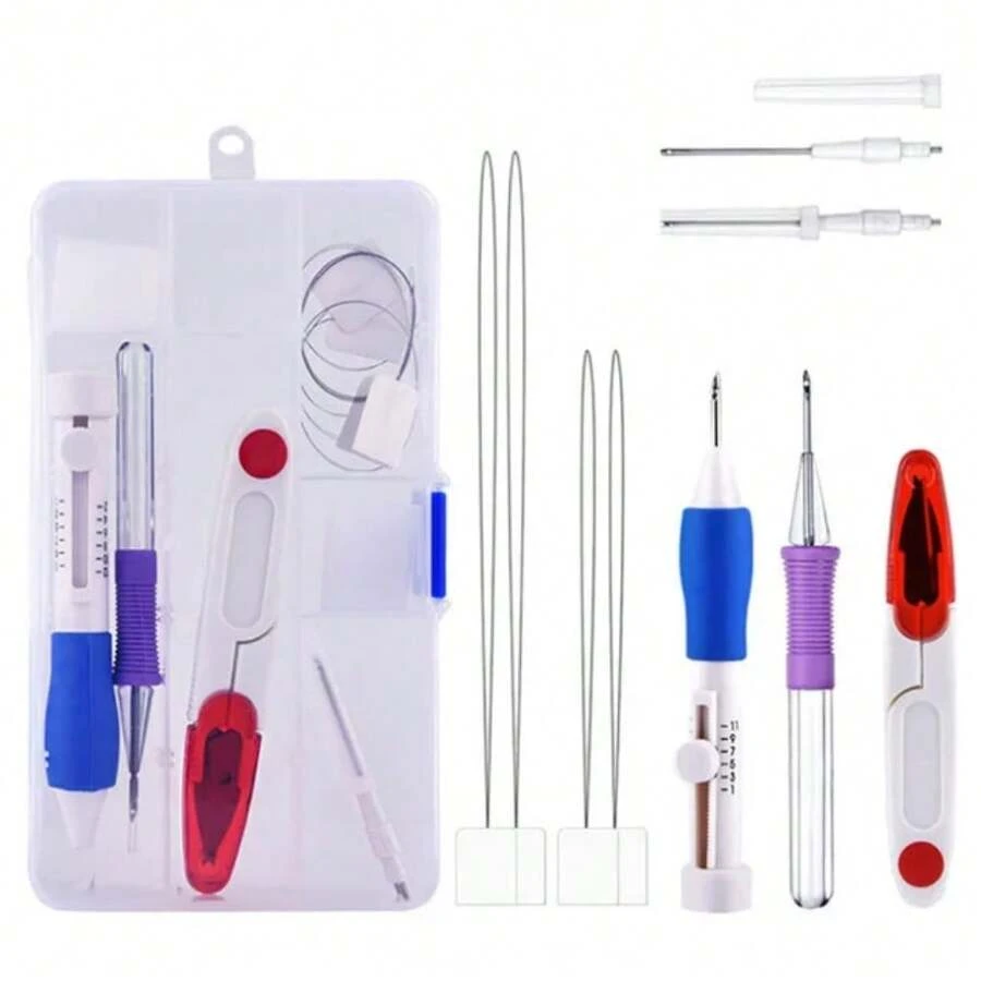 DIY Magic Embroidery Pen Set Punch Needle Kit Stitching Tool Set ...
