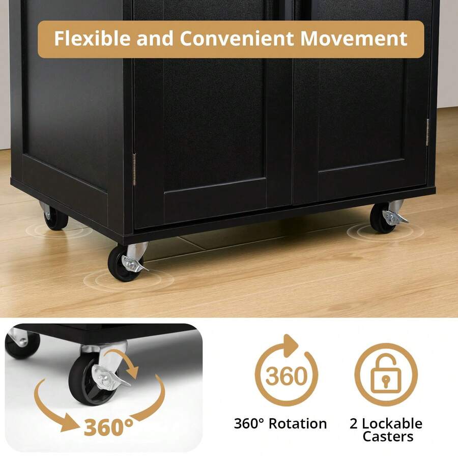 VOWNER Kitchen Cart Kitchen Island On Wheels, Rolling Kitchen Storage ...