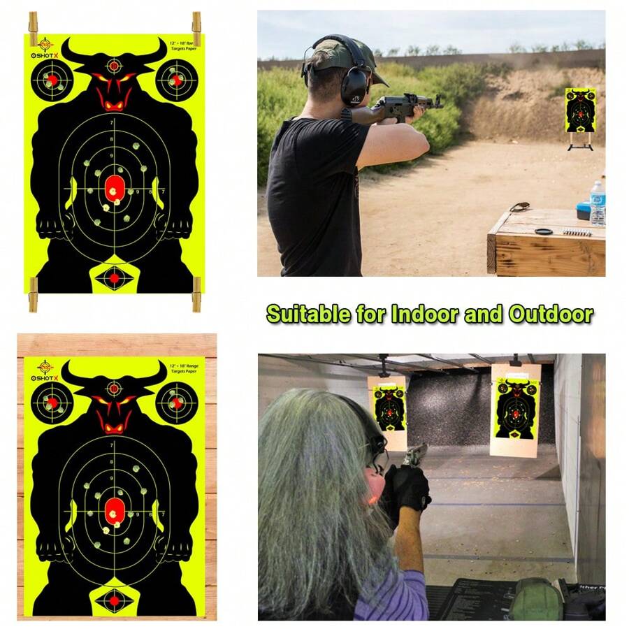 5pcs Shooting Targets Splatter - 12x18 Inch Reactive Silhouette Target ...