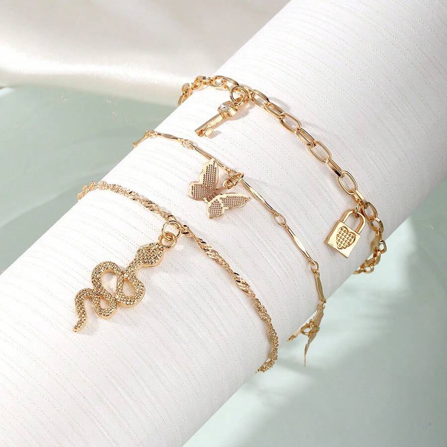 Multi-Layer Butterfly Snake Anklet Female Niche Ins Versatile Stacked ...