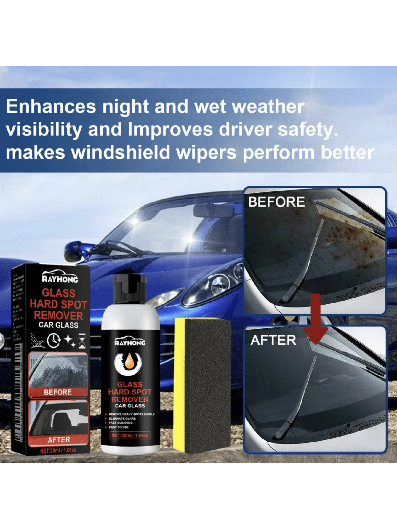 Rayhong Car Glass Deep Cleaning Polishing Paste - Repair Scratch, Clean ...