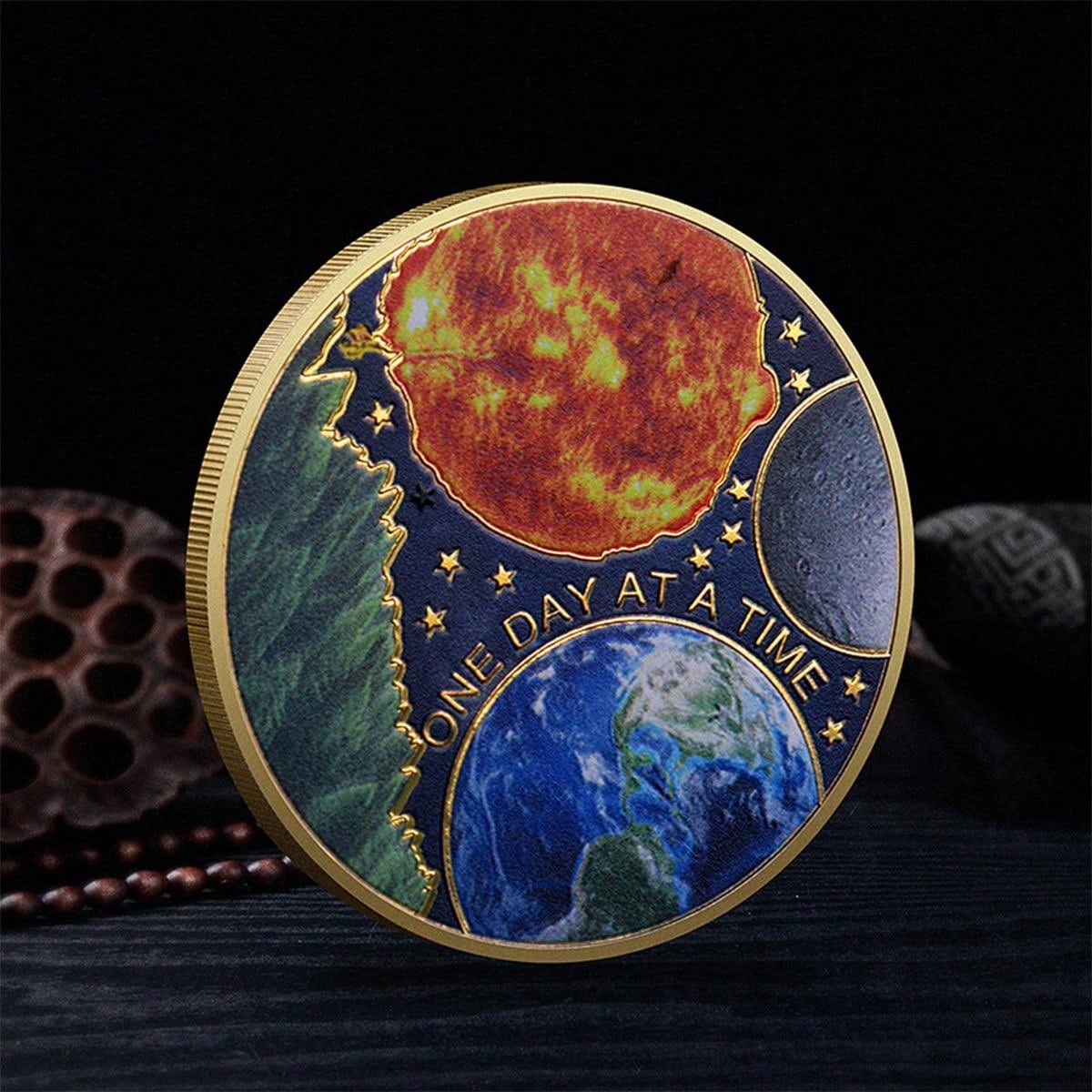 1Pc AA Recovery Medallions Recovery Sobriety Challenge Coin, One Day At ...