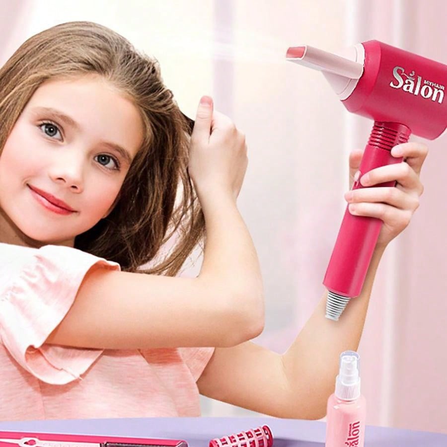 Kids' Hairdressing Kit Toy Set, Including Hair Dryer, Straightening ...