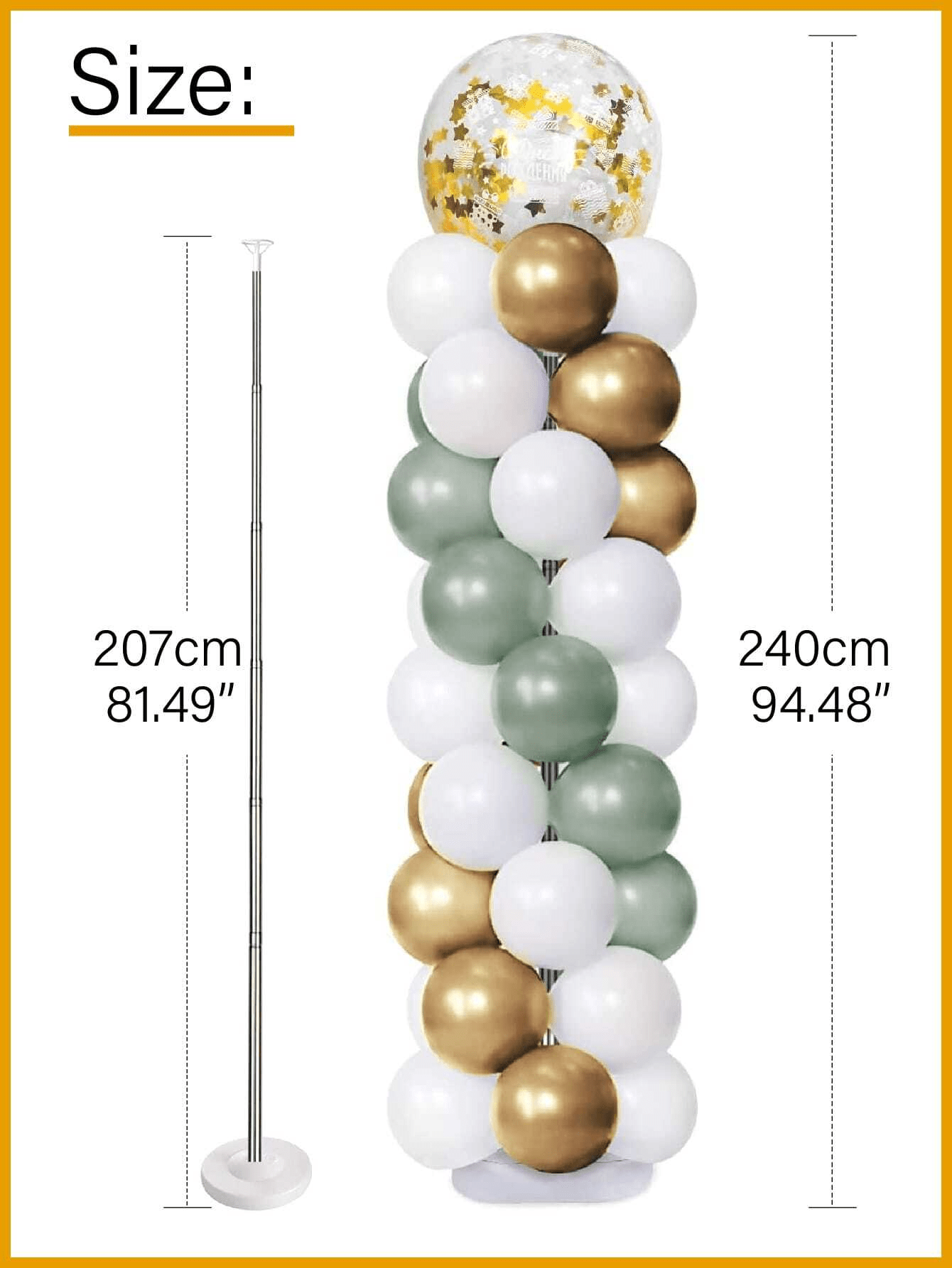 Balloon Column Stand Set Of 1 , Adjustable 7 Feet Balloon Arch Stands ...