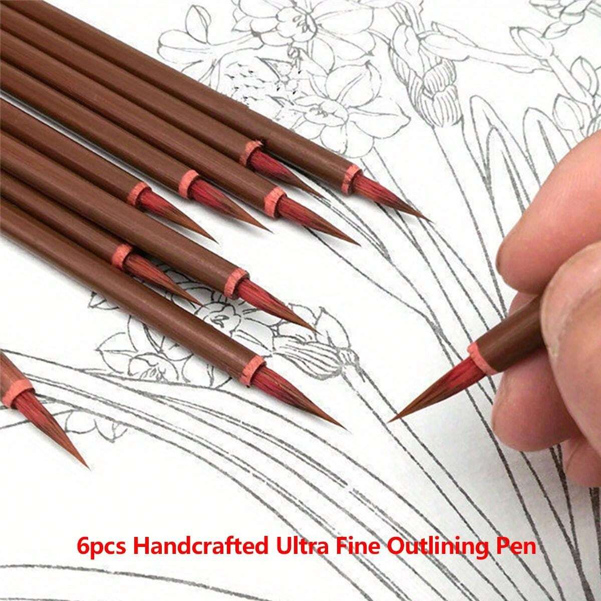 6pcs Handcrafted Ultra Fine Outlining Pen, Ultra Fine Hook Line Pen ...