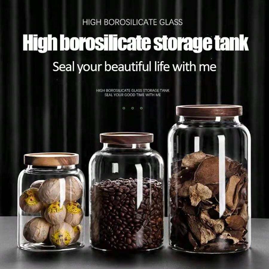 Large Capacity Chenpi Qinggan Storage Jar, High Borosilicate Glass Sealed Canister, Moisture ...
