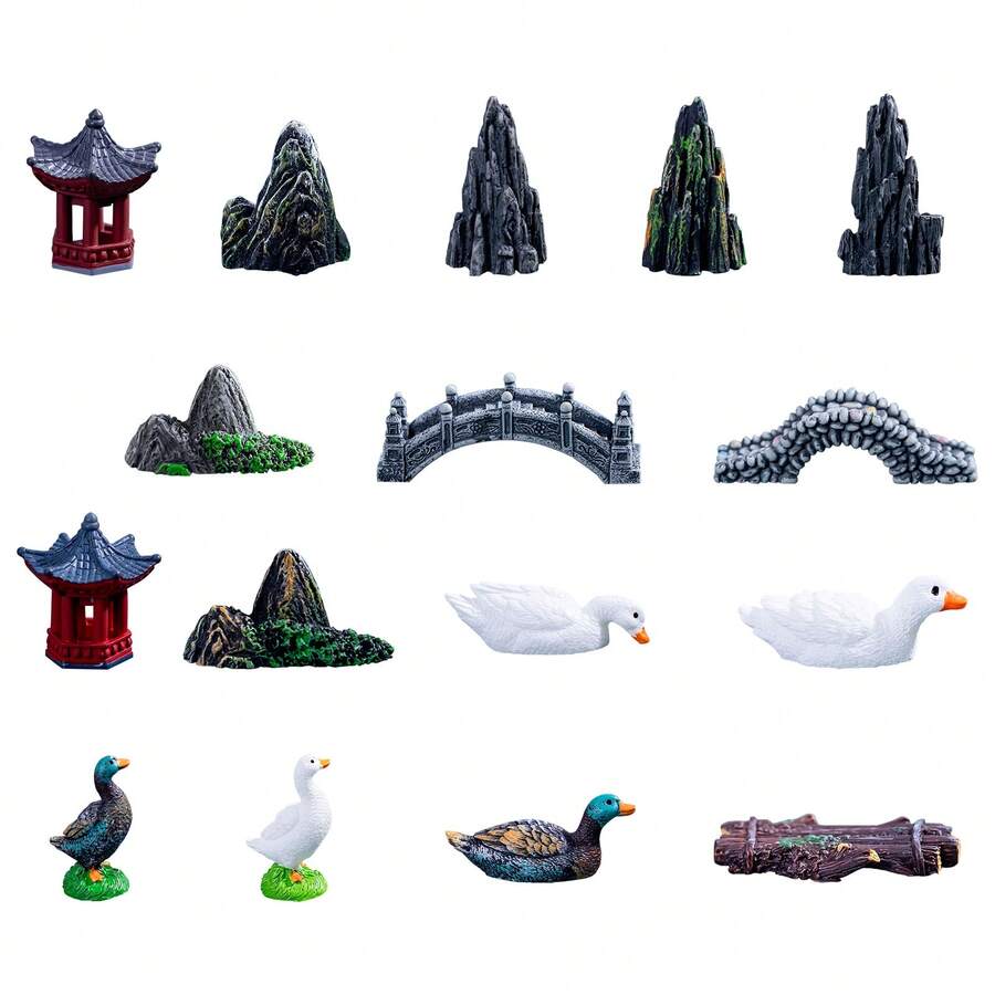 Pack Of 16 Mini Miniature Garden Miniature Garden Accessories Ornaments ...