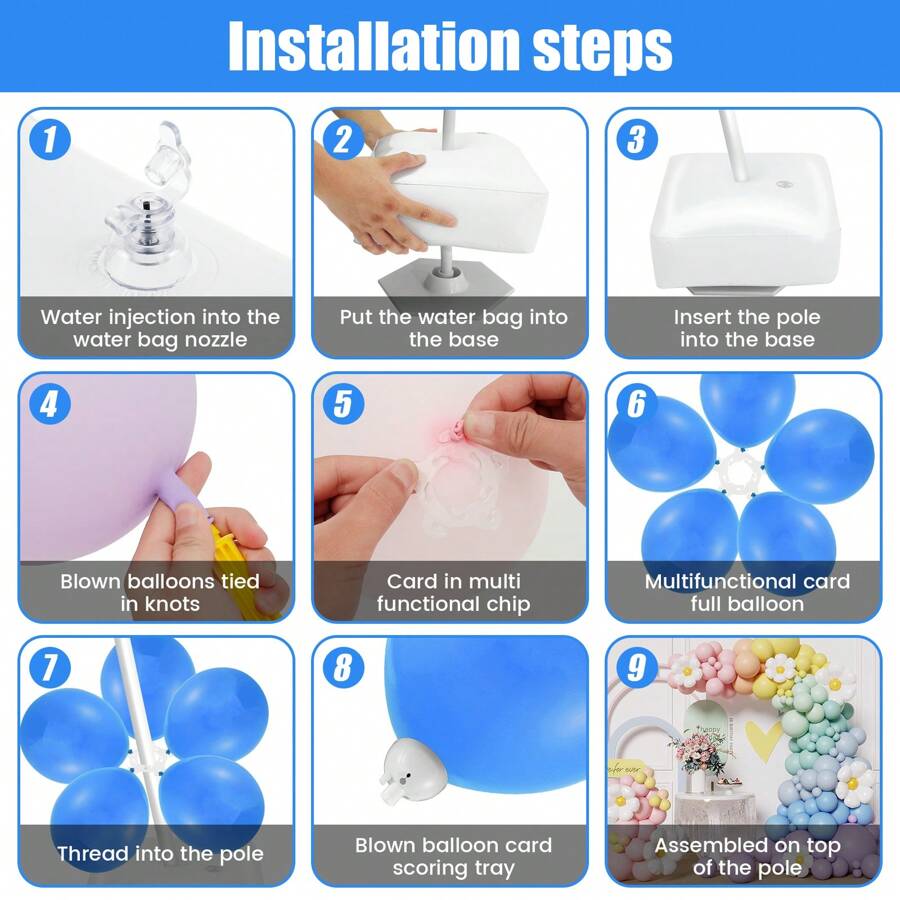 Balloon Column Stand Kit Reusable Balloon Arch Kit Bendable Balloon ...