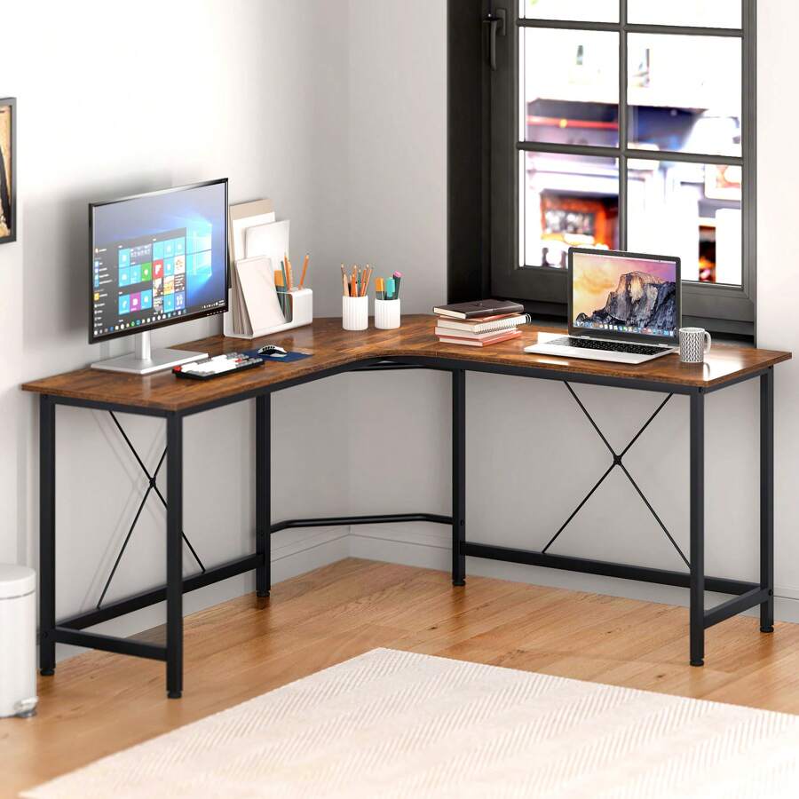 SogesHome L Shaped Computer Corner Desk, 59 X 59 Inches Home Office ...