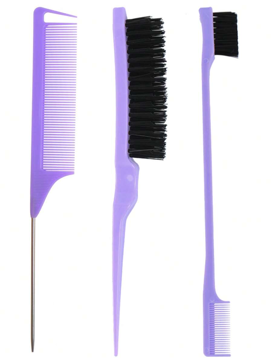 3 Pieces Hair Styling Comb Set Teasing Hair Brush Rat Tail Comb Edge ...