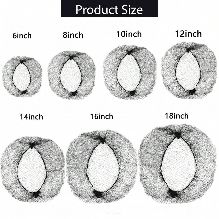 Durable Nylon Hair Net For Bun Hair Hairstyle Tool Black 7Mm Hole Wig ...