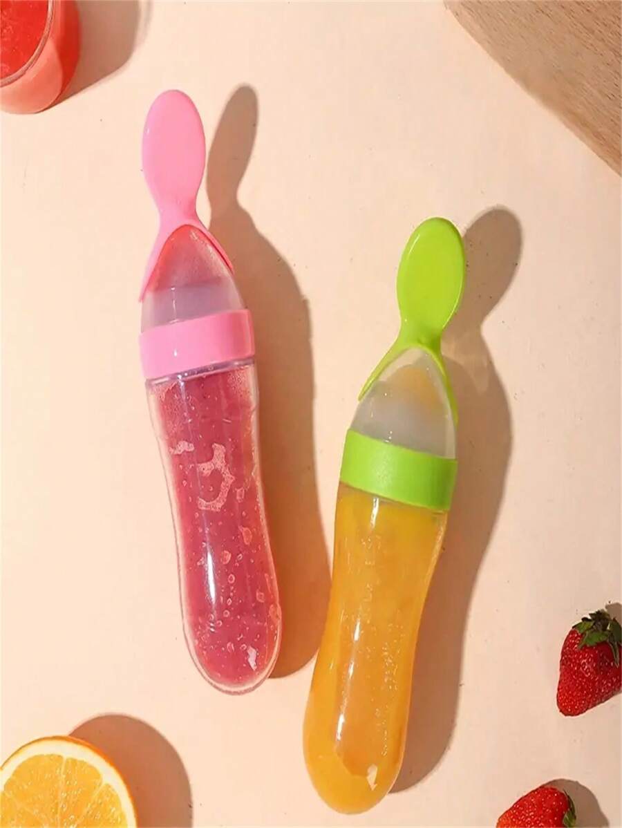 Infant Rice Paste Bottle Milk Bottle Squeezing Feeding Silicone Soft ...