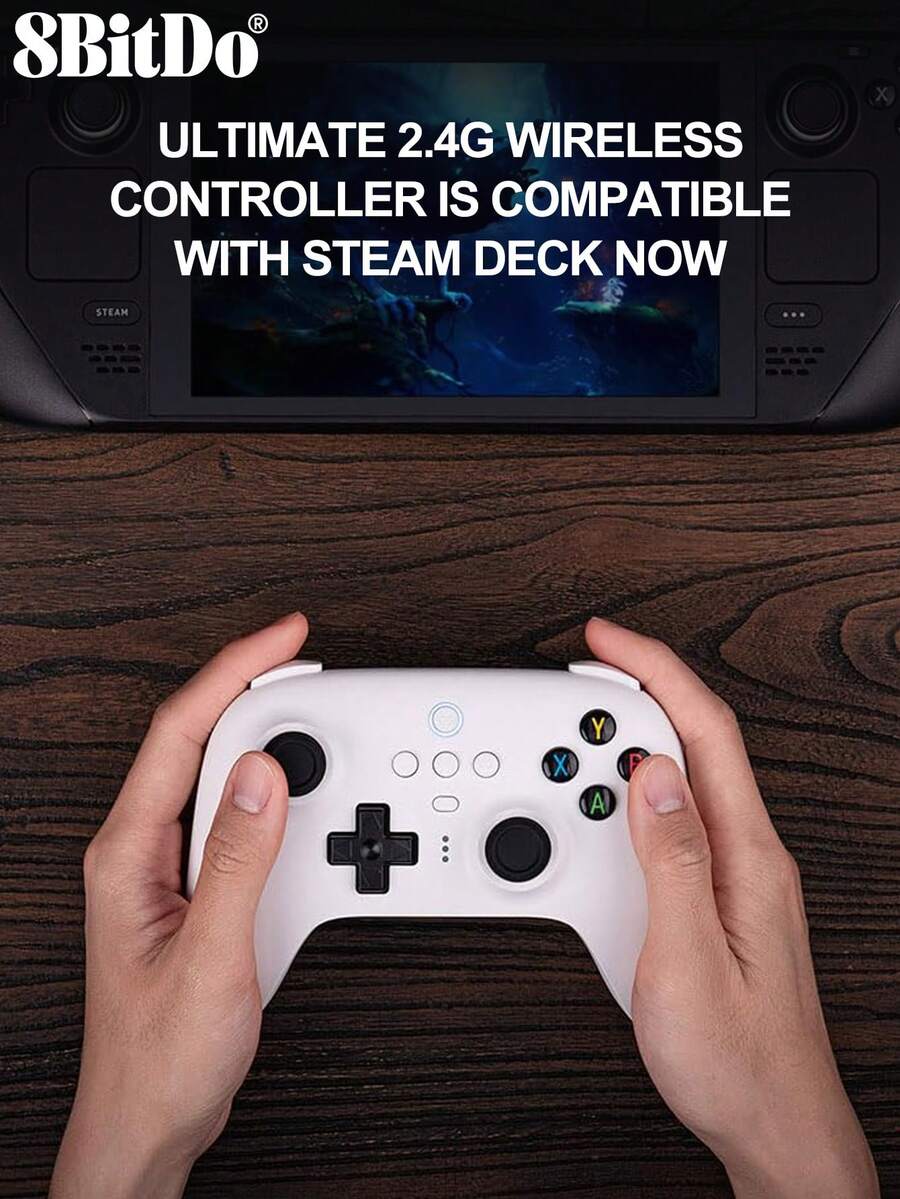 8bitdo בקר מחשב 8Bitdo עם עדכון ג'ויסטיק אפקט Dock הול, ג'ויסטיק ...