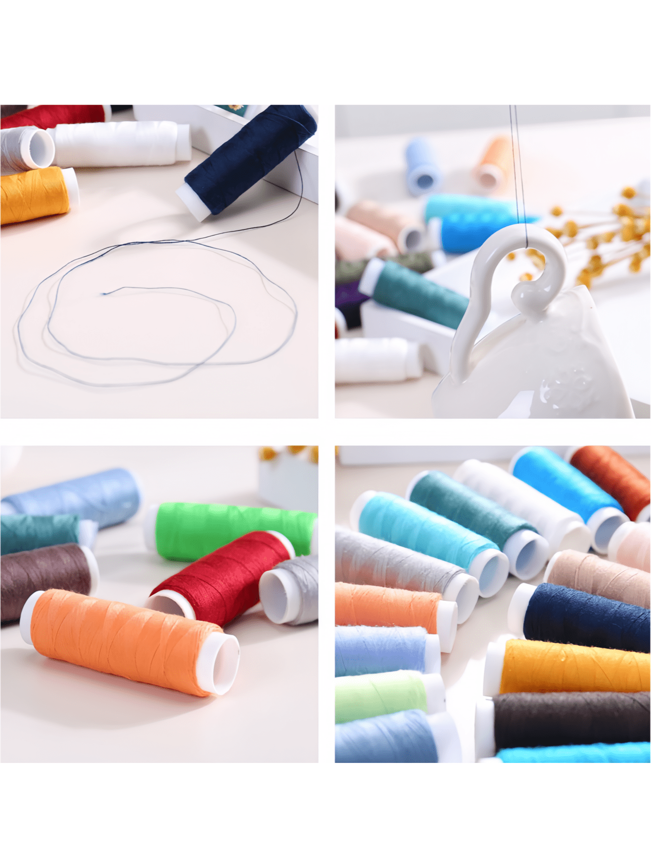 39-Color Sewing Thread Set With Large Needle Thread Box, Sewing Kit ...