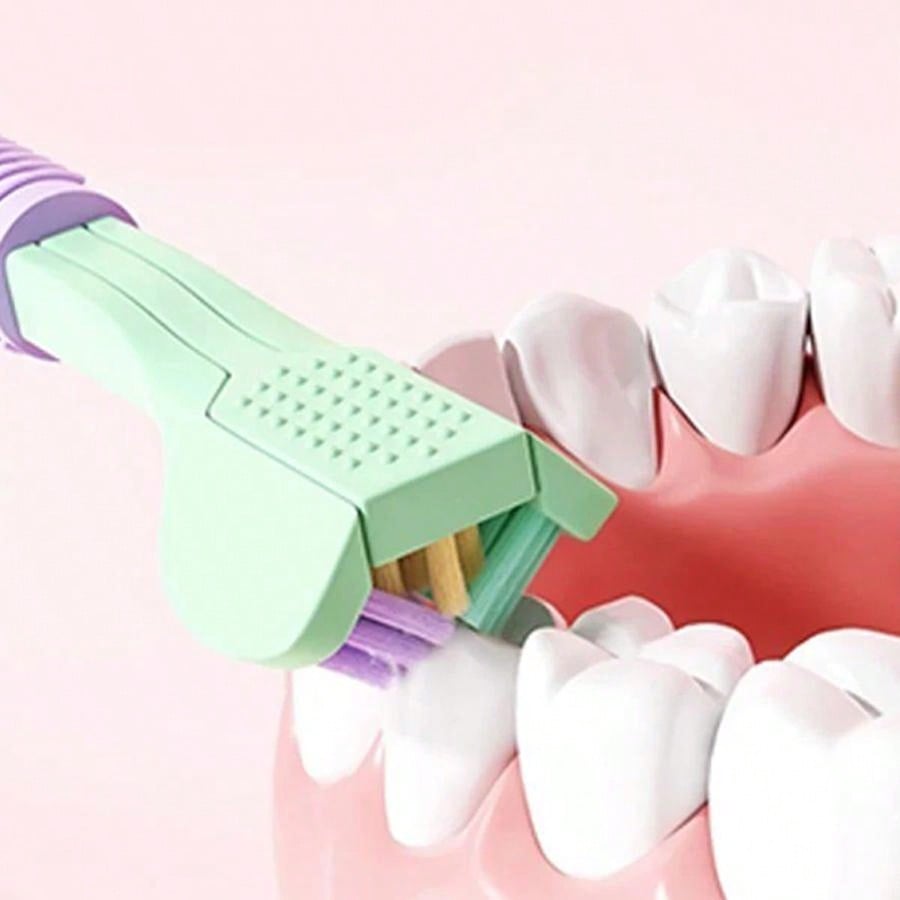 New 3 Sided Toothbrush Adult High Value Soft Bristle Silicone ...