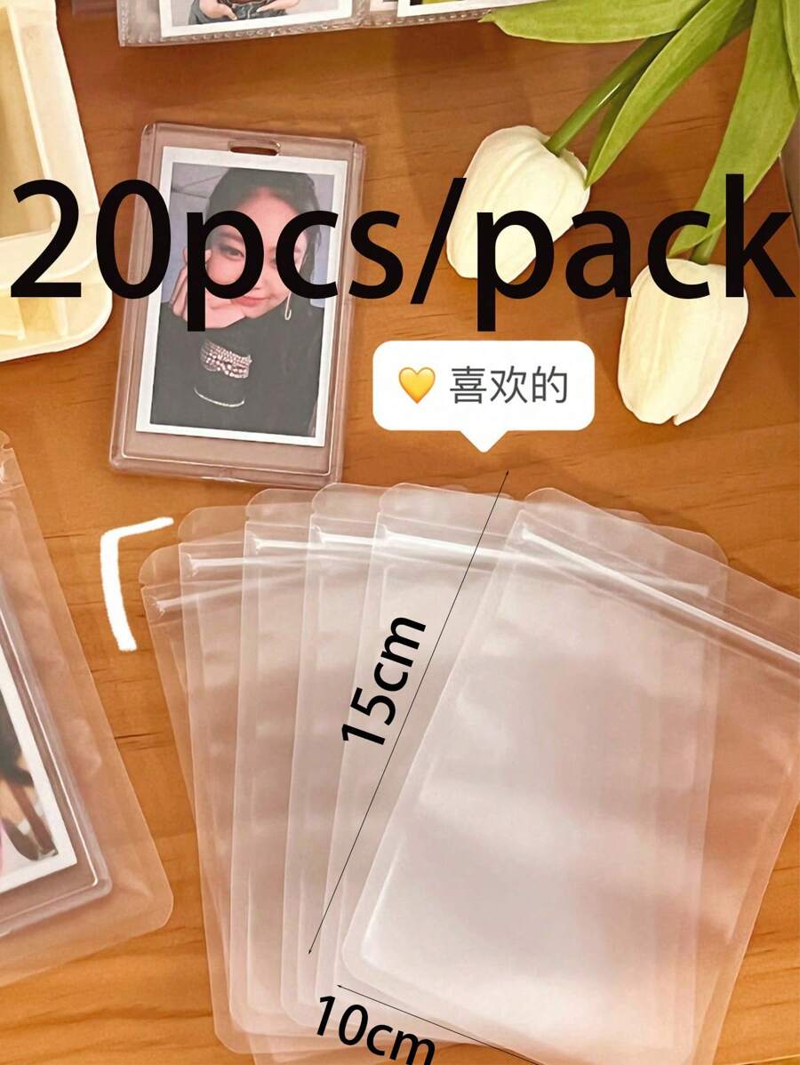 10 / 20pcs Clear Ziplock Plastic Card Bag With Self-Sealing Zipper For ...