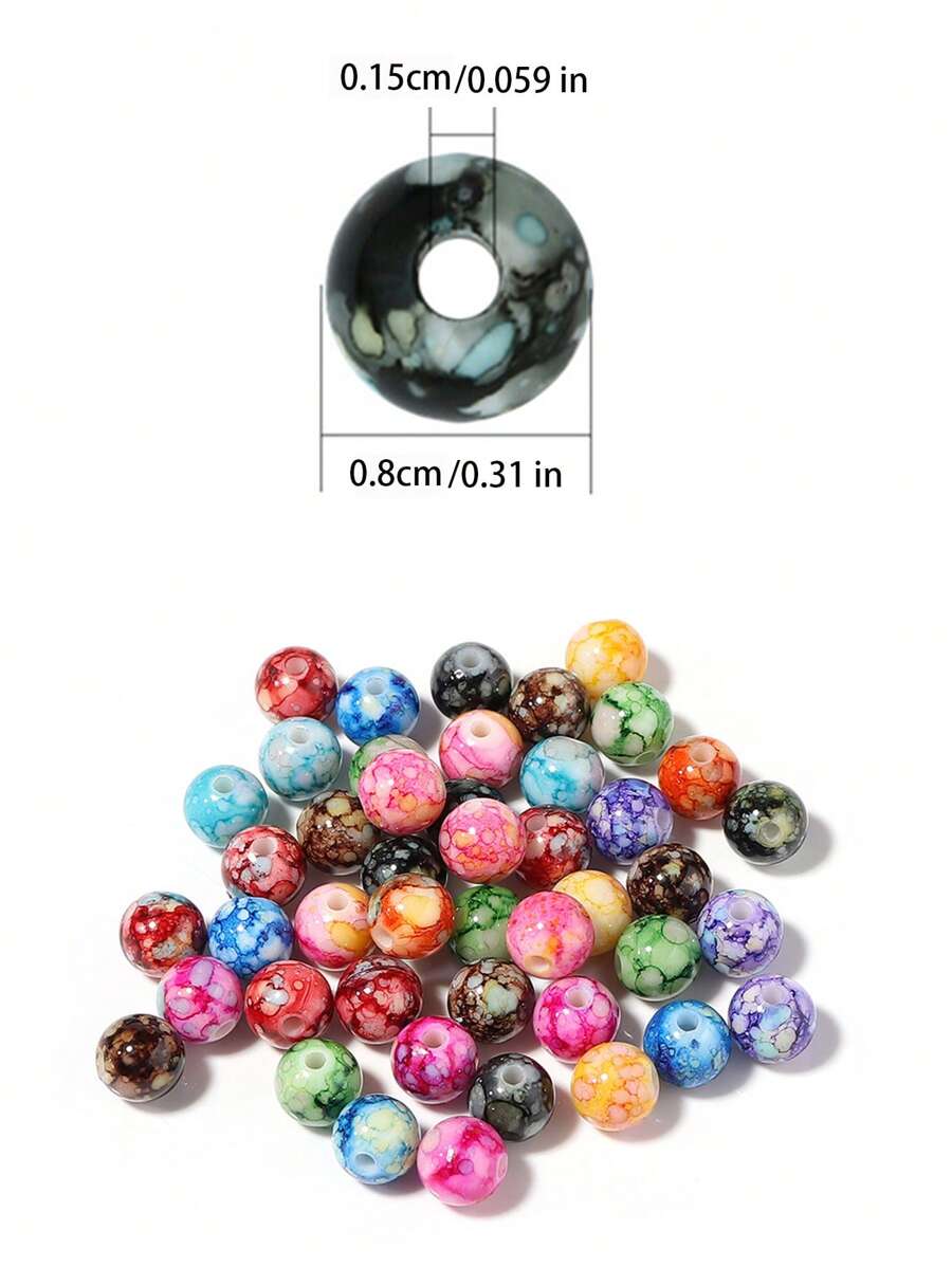 100/200pcs/Set 8mm Mixed Color Beads For DIY Jewelry Making, Bracelet ...