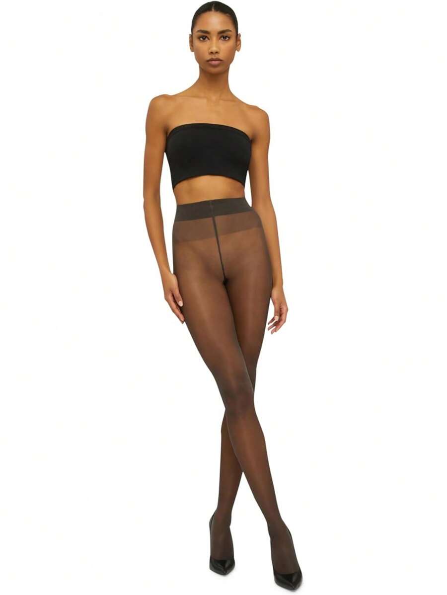 Womens Super Sexy Shiny Sheer Control Top Footed Tights Silk Stockings